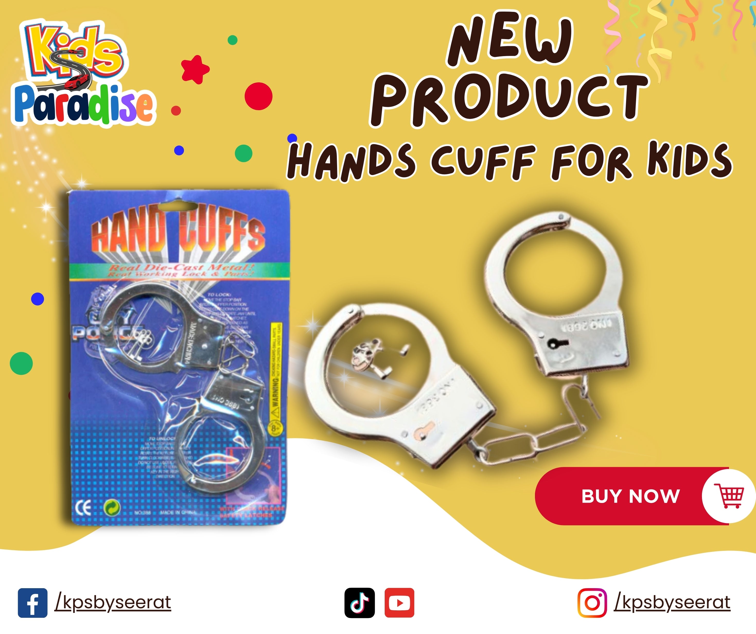 Metal Handcuffs with Keys Kid-Sized – Kids Paradise by Seerat